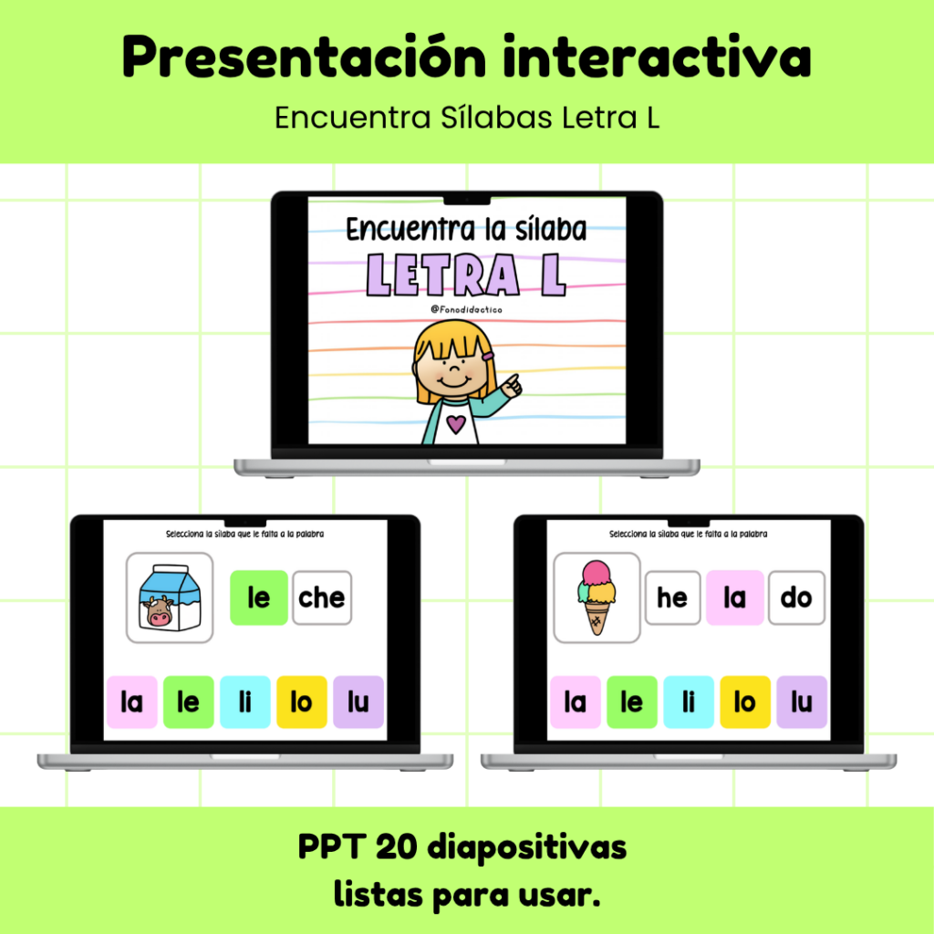 PPT Encuentra Sílabas Letra L - Fonodidactico